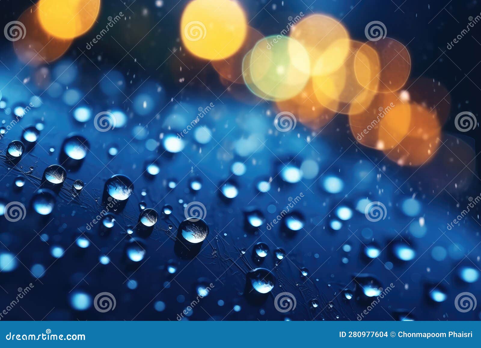 Raindrop Bokeh: Bokeh Lights Combined with Raindrops Stock Illustration ...