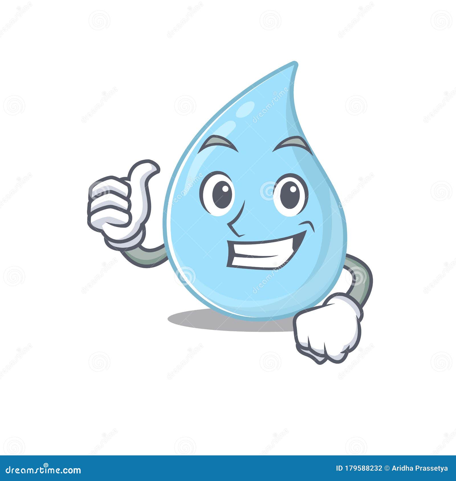 Raindrop Cartoon Character Design Making OK Gesture Stock Vector ...