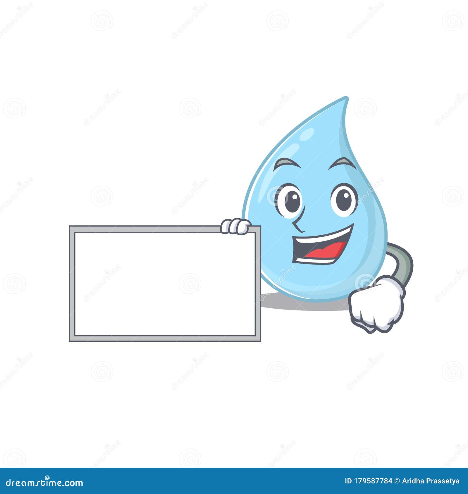 Raindrop Cartoon Character Design Style with Board Stock Vector ...