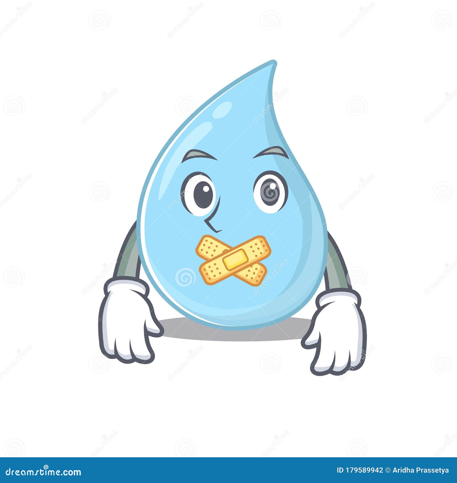Raindrop Cartoon Character Style with Mysterious Silent Gesture Stock ...
