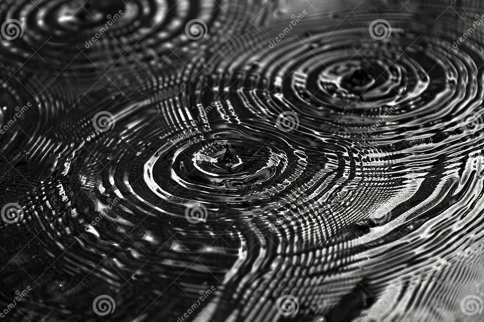 A Raindrop Creates Concentric Ripples in a Puddle, the Intricate ...