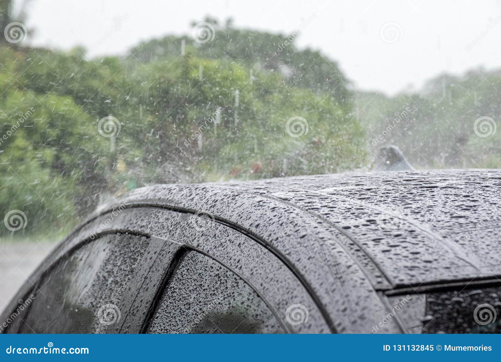 Raindrop Falling on Roof Car Stock Image - Image of raindrop, modern ...