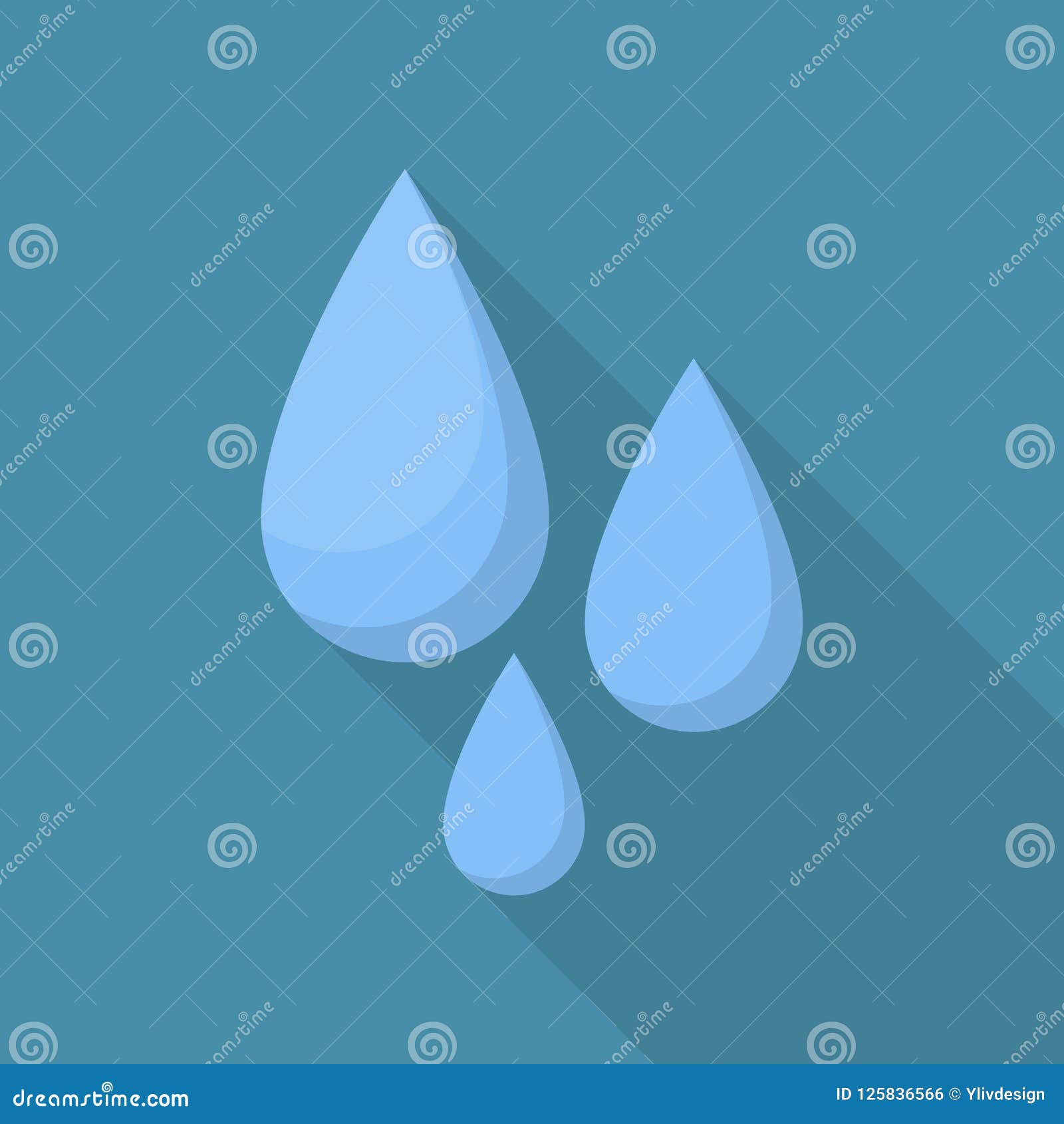 Raindrop, Icon, Children`s Drawing Style. Cartoon Vector ...