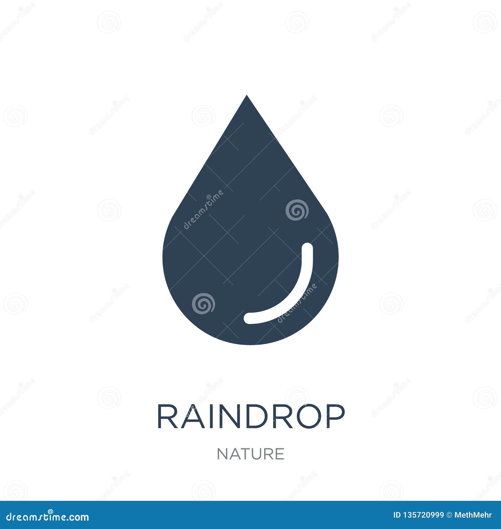 Raindrop Icon in Trendy Design Style. Raindrop Icon Isolated on White ...