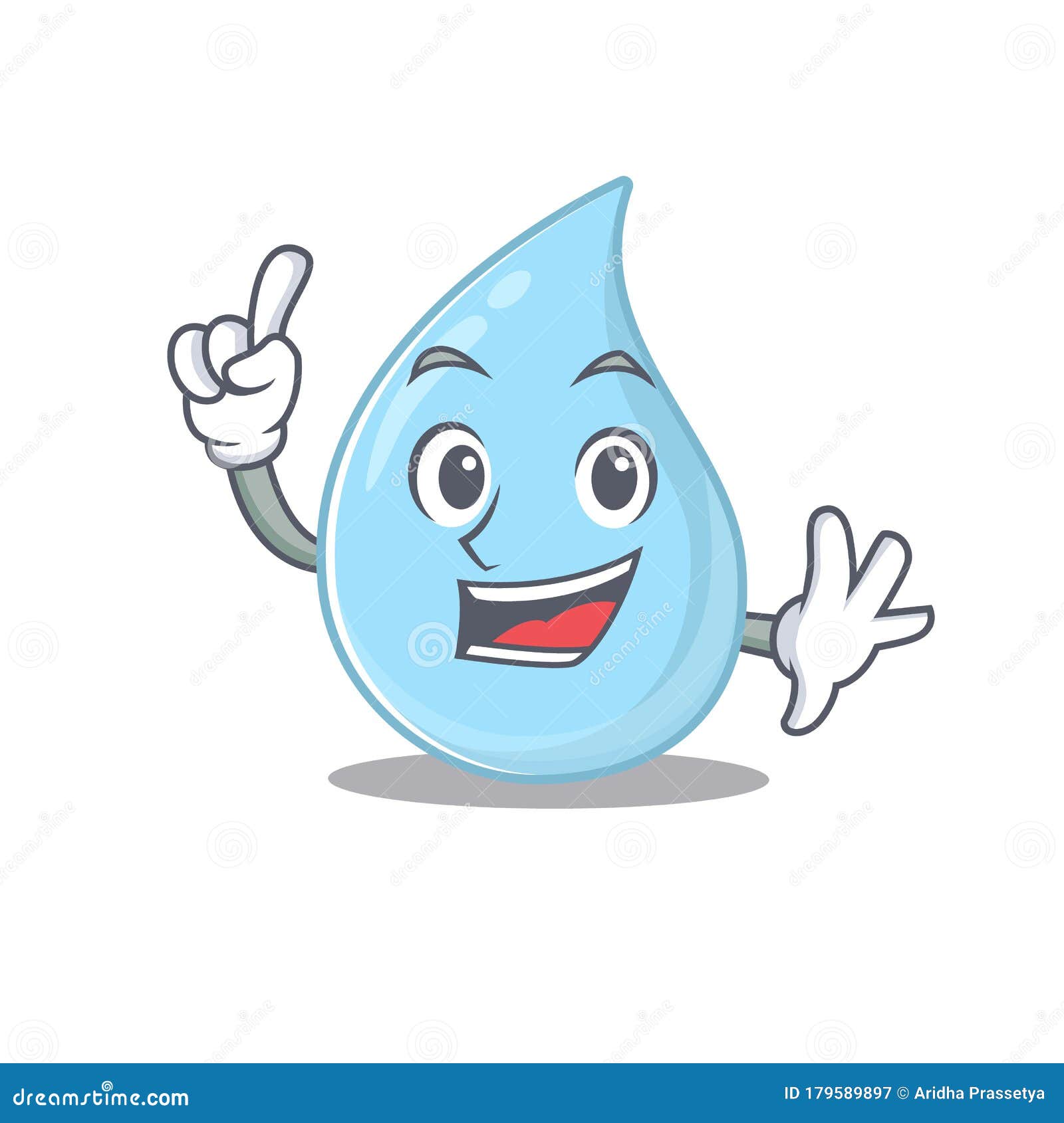 Raindrop Mascot Character Design with One Finger Gesture Stock Vector ...
