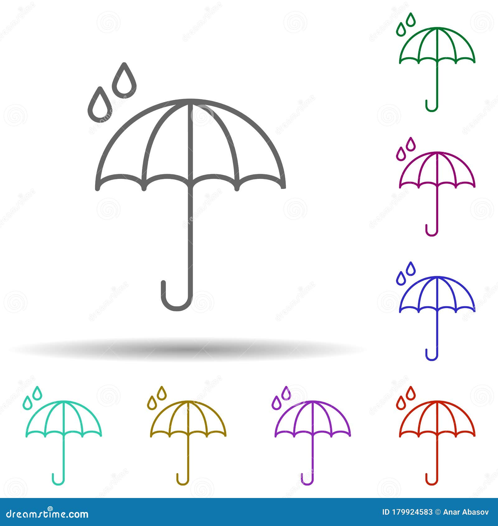 Raindrop Multi Color Icon. Simple Thin Line, Outline Vector of ...