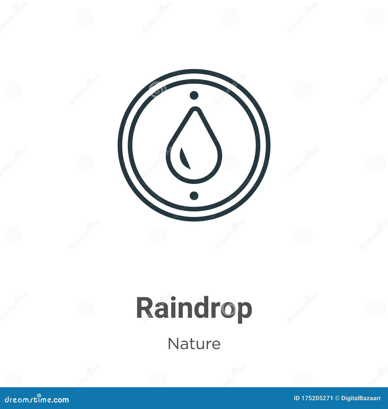 Raindrop Outline Vector Icon. Thin Line Black Raindrop Icon, Flat Vector Simple Element ...