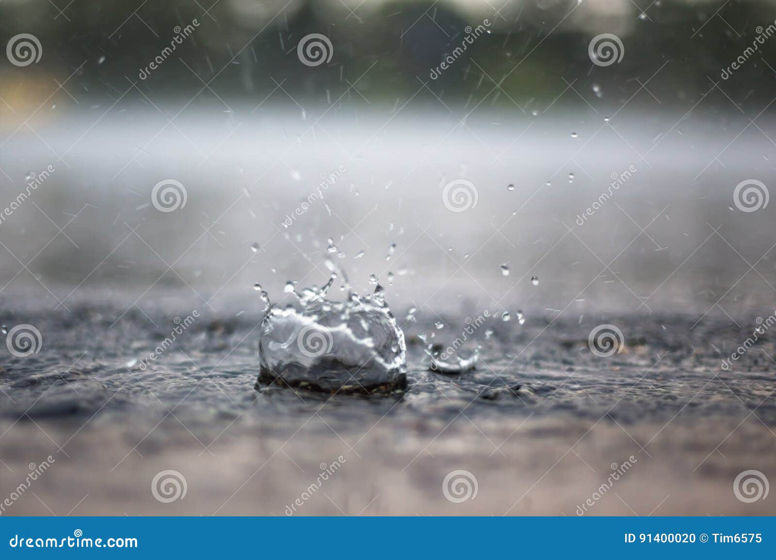 Raindrop Splash stock photo. Image of storm, spring, early - 91400020