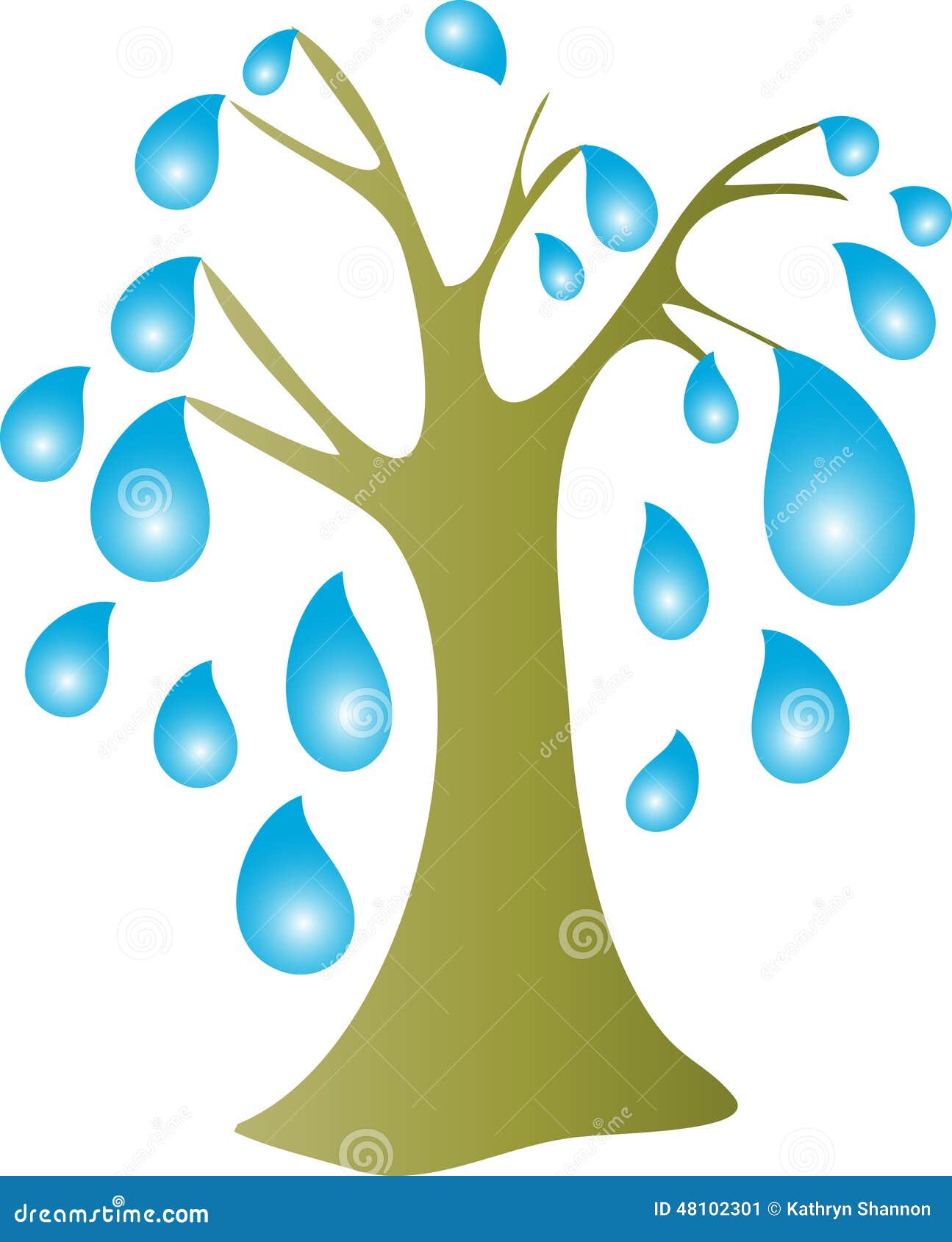 Raindrop tree stock vector. Illustration of wood, nature - 48102301