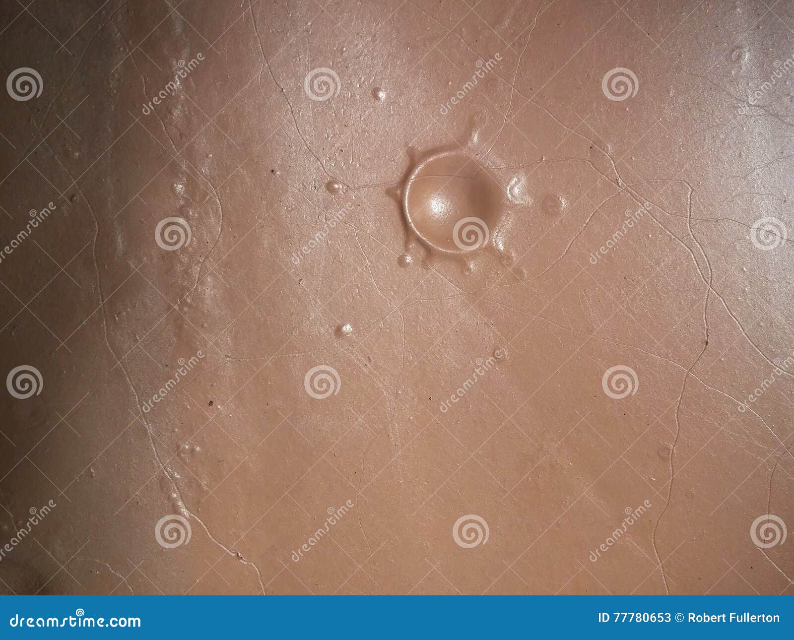 A Raindrop of Water on Flowing Mud Stock Image - Image of occurring ...