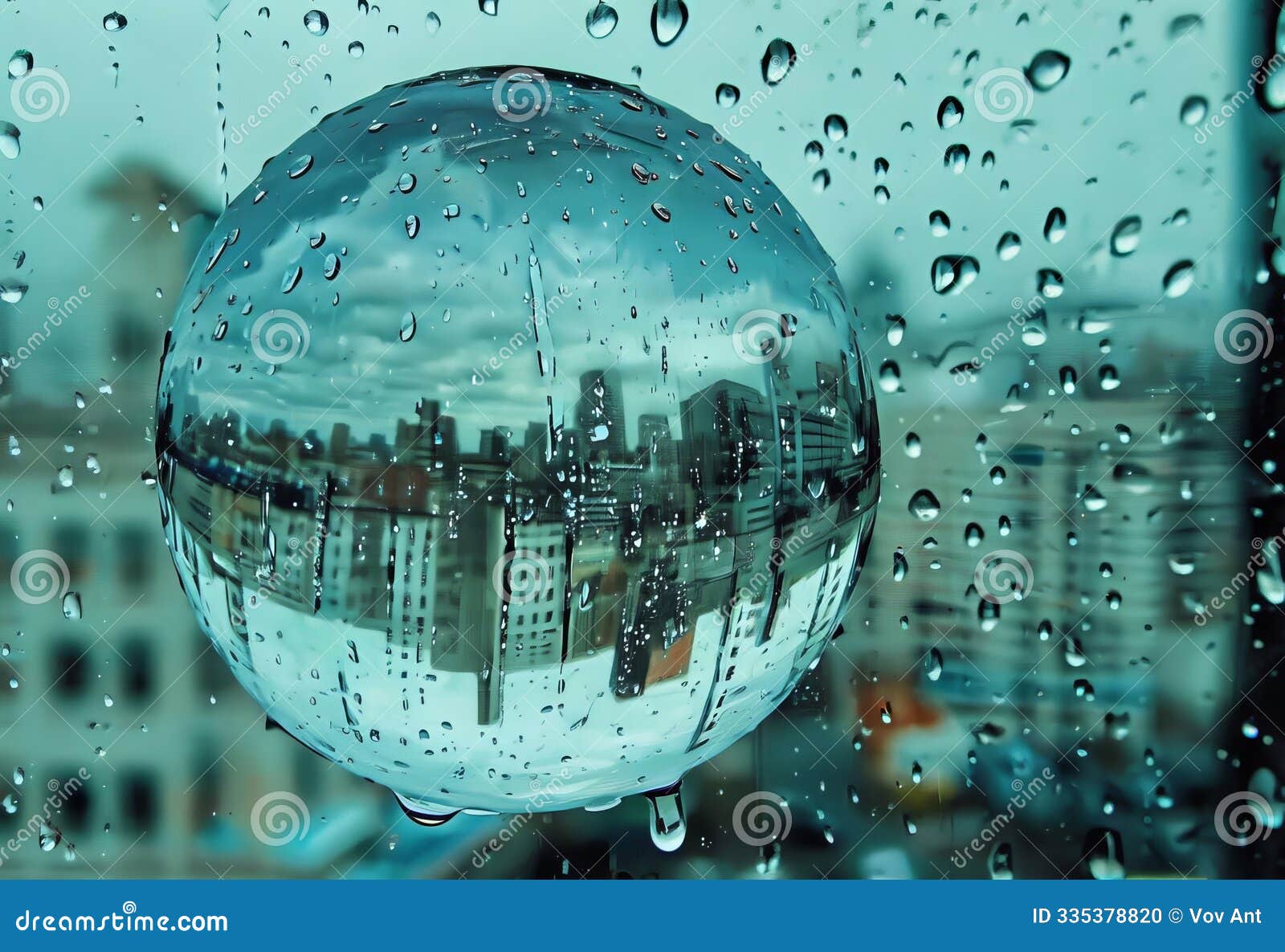 Distorted Reflection Of Residential Buildings In The Glass Reflective ...