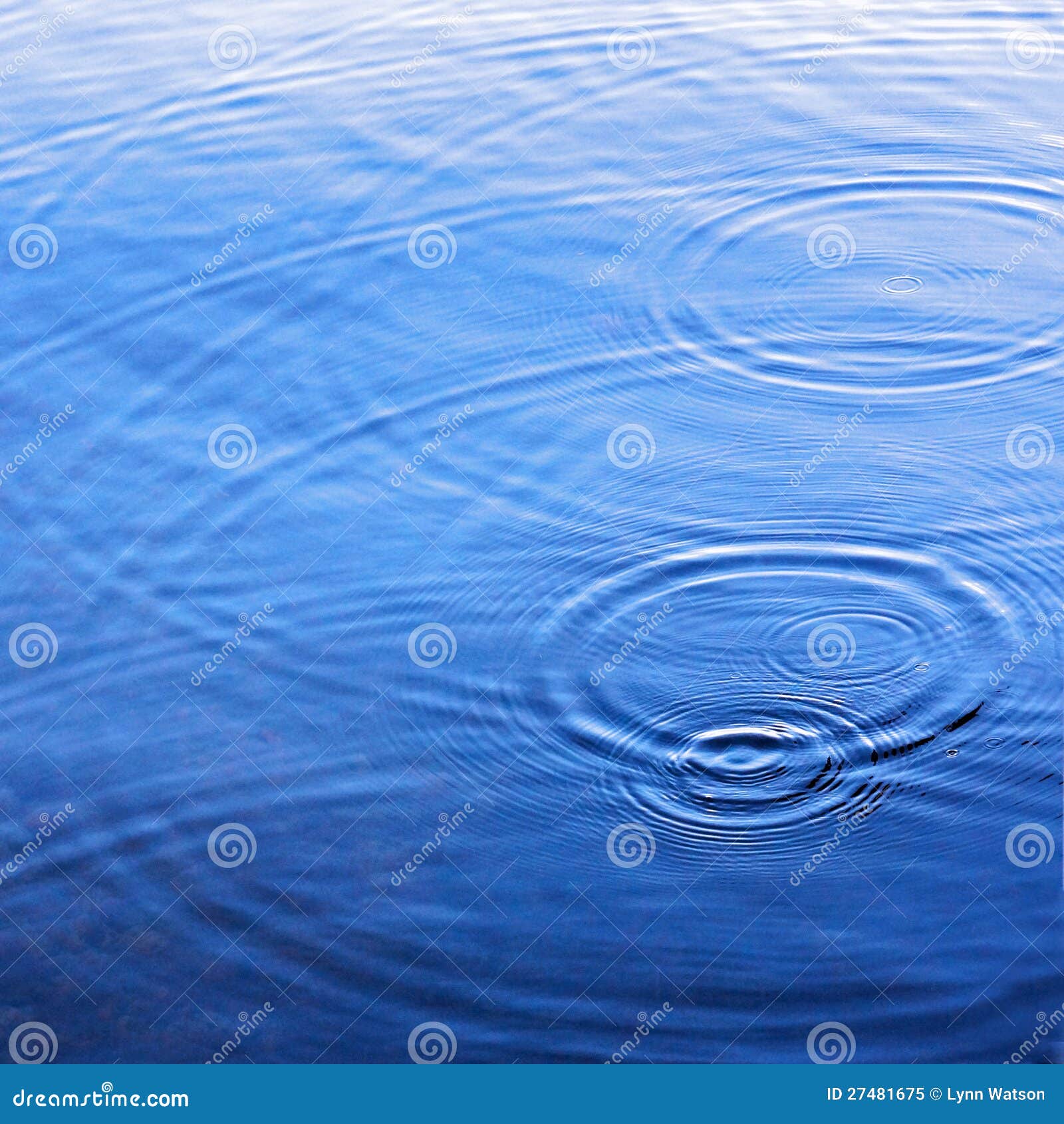 Raindrops on blue water stock image. Image of raindrop - 27481675