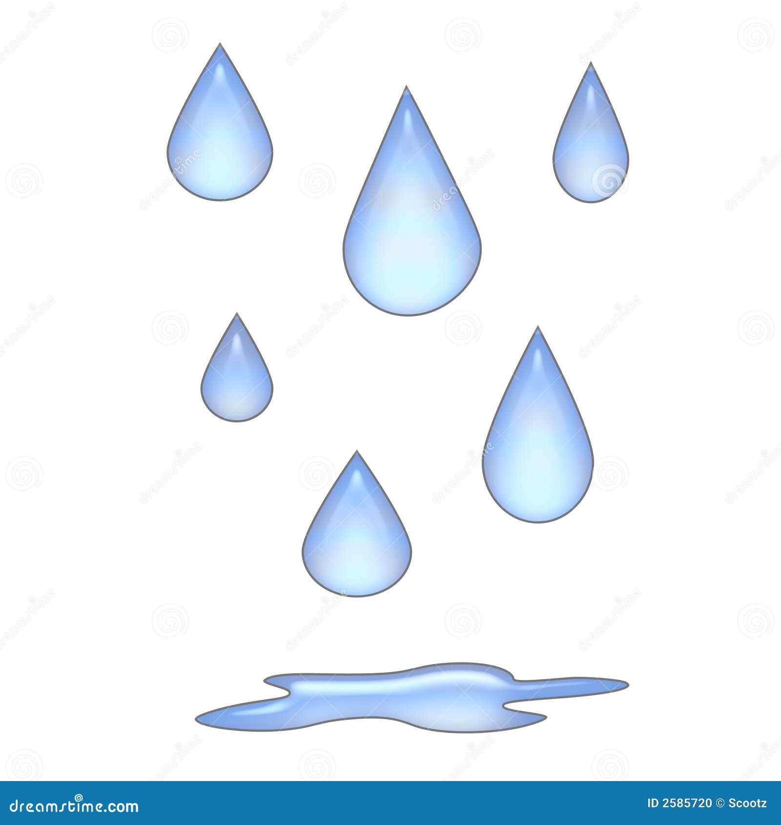 Raindrops 3d stock illustration. Illustration of abstract - 2585720