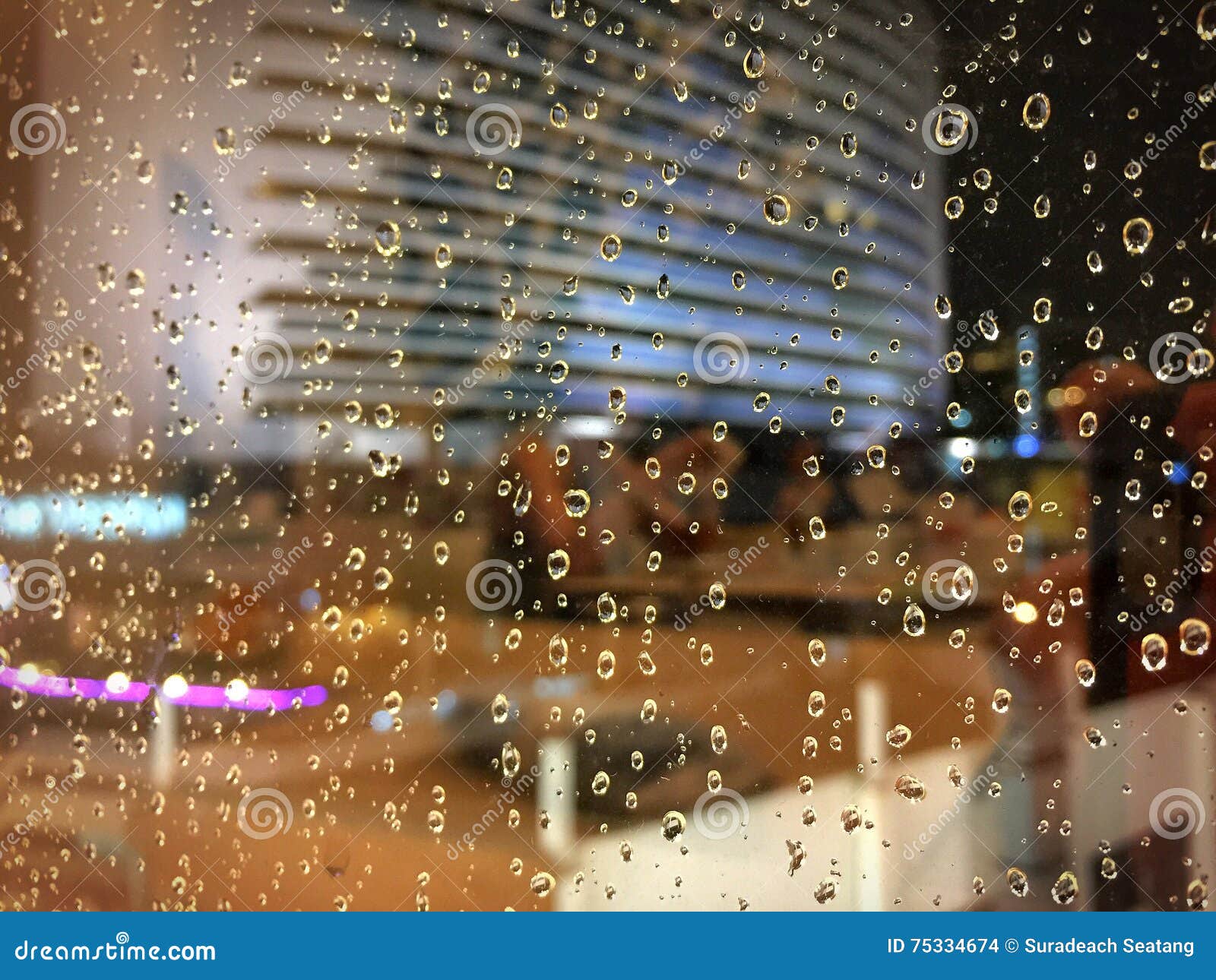 Raindrops on the Building Window Stock Photo - Image of background ...