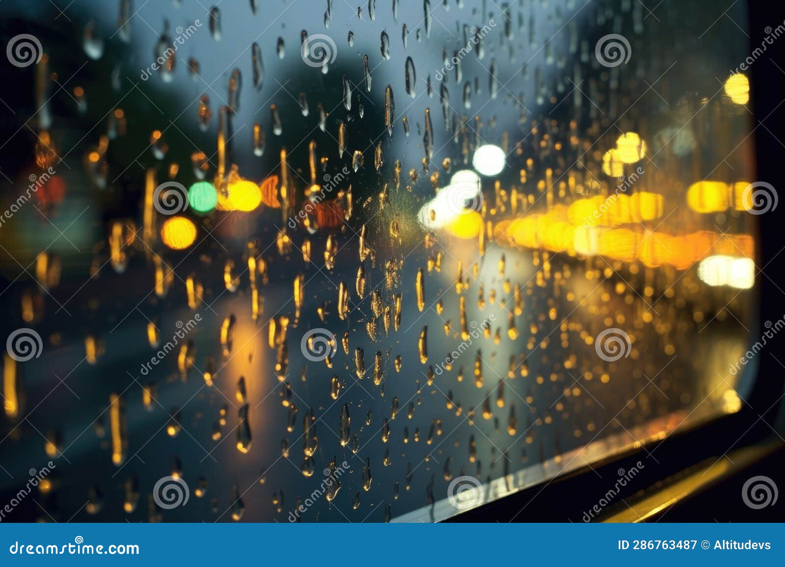 Raindrops on Cab Window with Blurred Tracks Stock Image - Image of ...