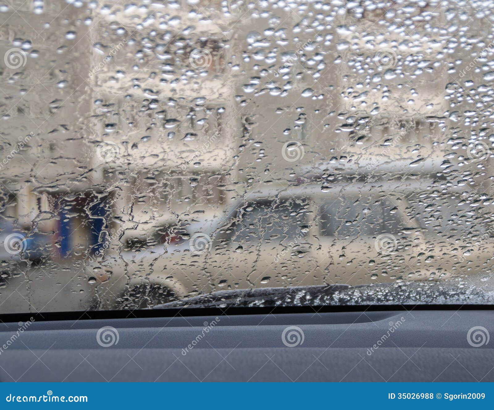 Raindrops on the Car Window Stock Photo - Image of view, conditions ...