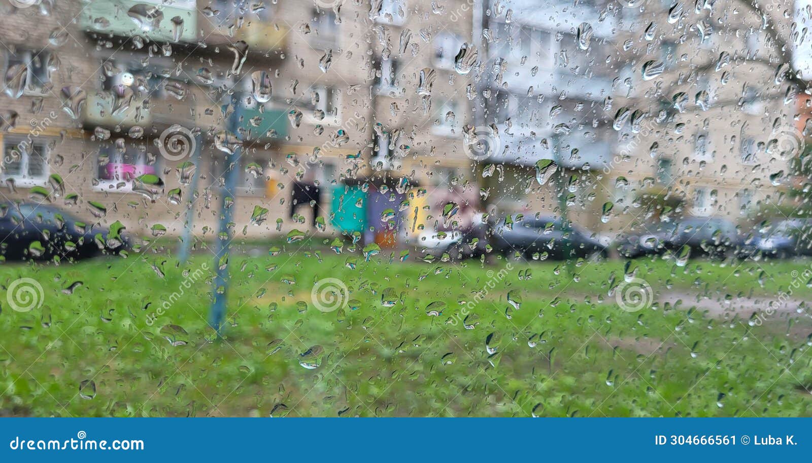 Raindrops on a Car Window on a Spring Day Stock Image - Image of nature ...