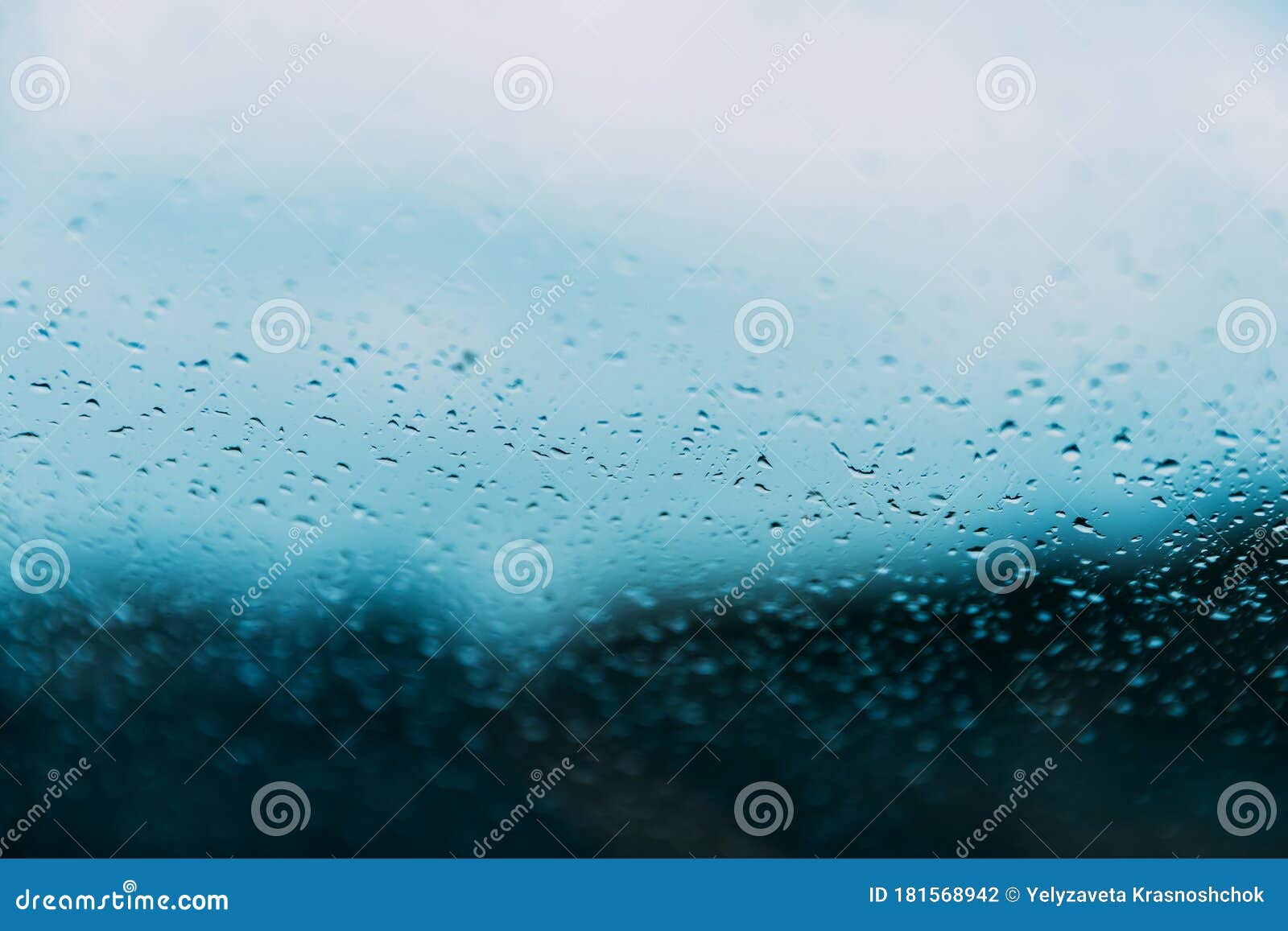 Raindrops on a Car Windshield. Rainy Window. Drops on the Glass Stock ...