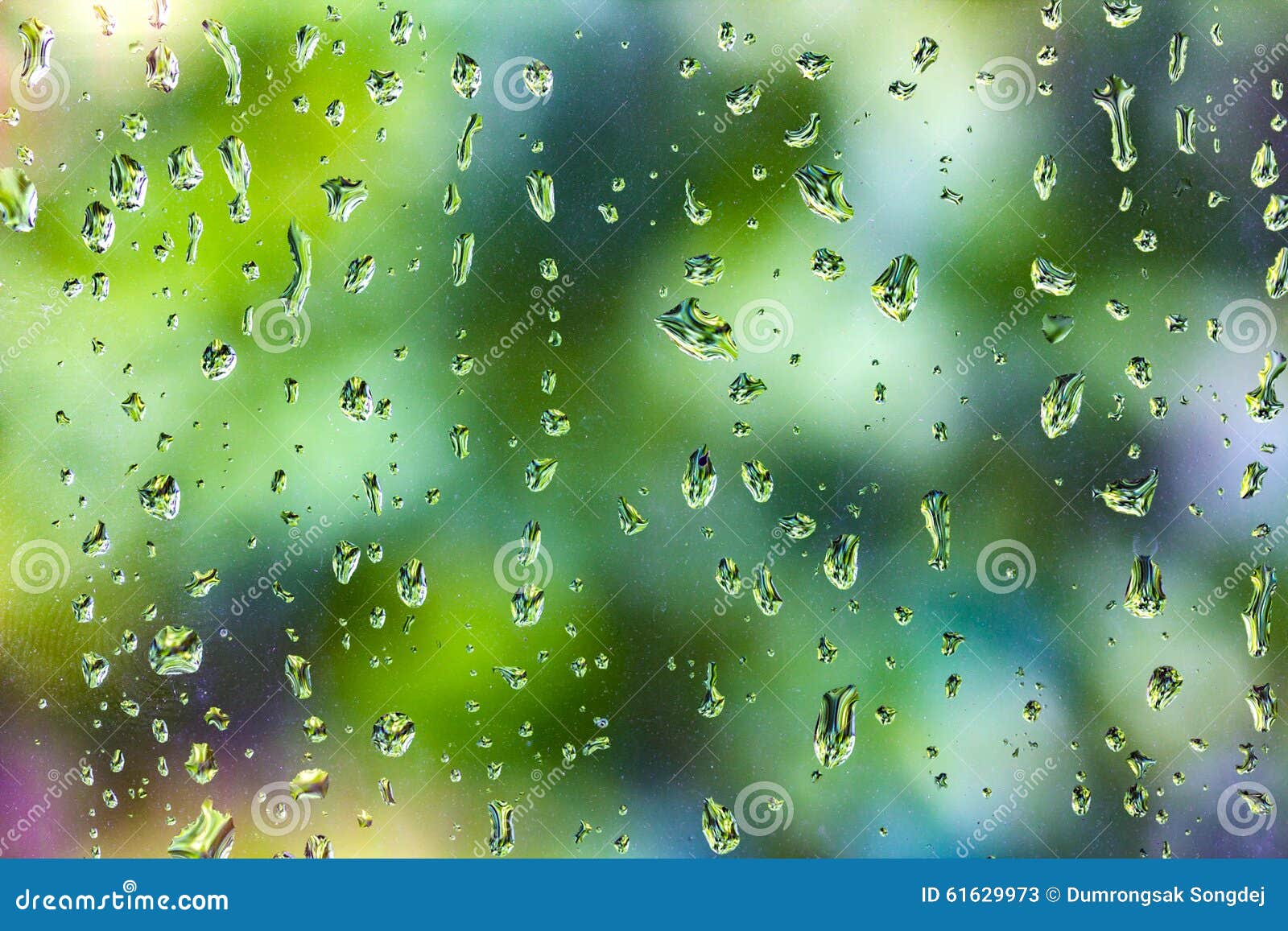 Raindrops on Clear Glass Window after Raining Stock Image - Image of ...