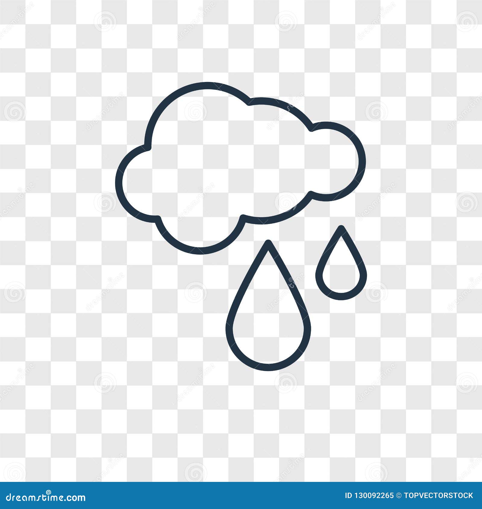 Raindrops Concept Vector Linear Icon Isolated on Transparent Background ...