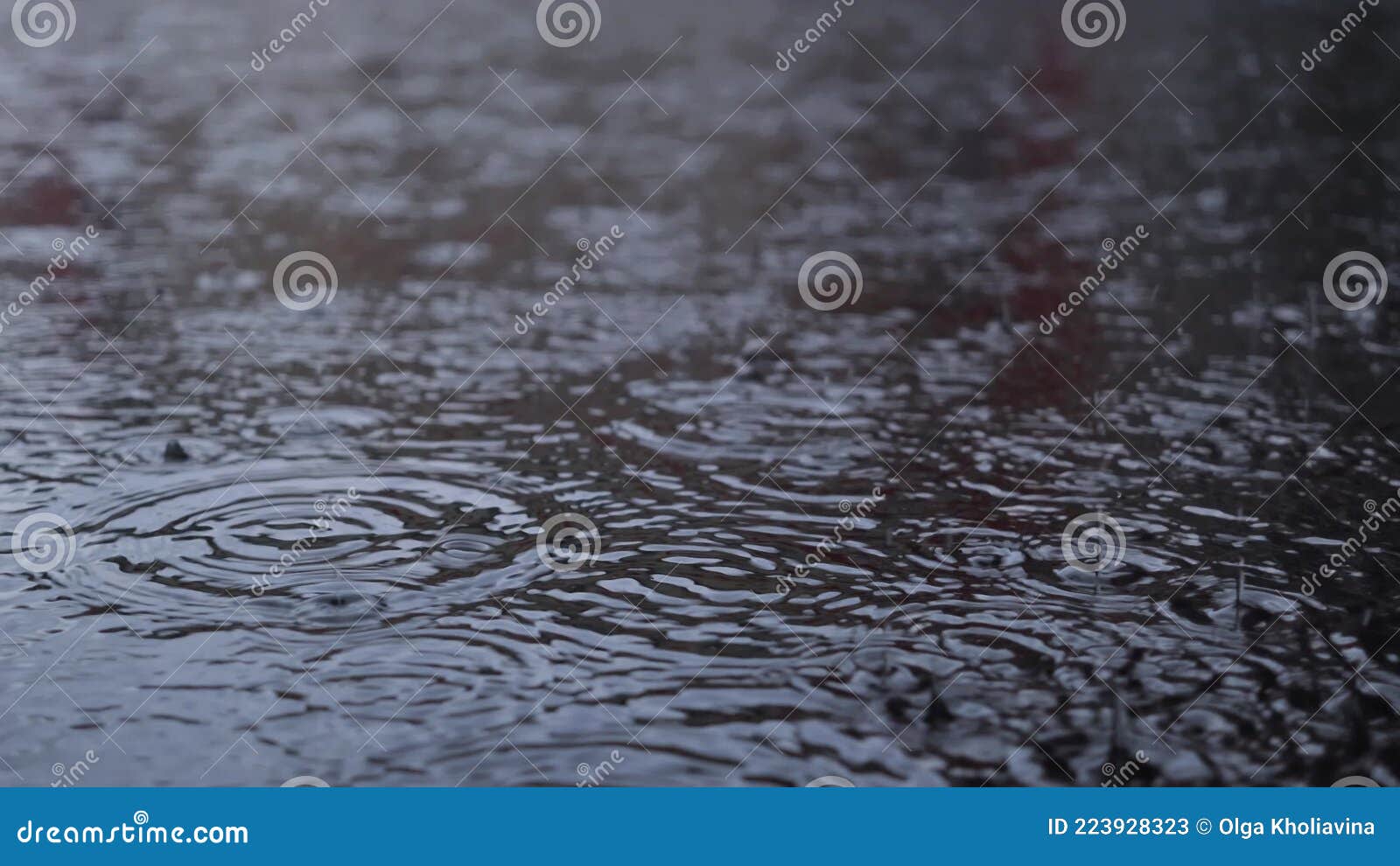 Raindrops Drip into a Puddle. Stock Video - Video of natural, pavement ...