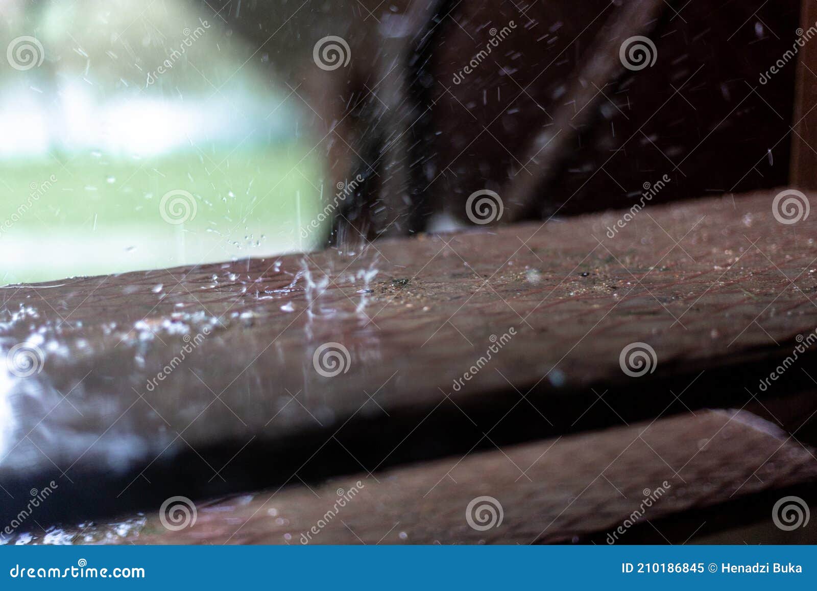 Raindrops Dripping on the Steps. Brown Steps. Stock Image - Image of ...