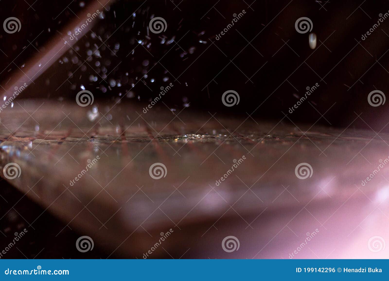 Raindrops Dripping on the Steps Stock Photo - Image of aqua, reflection ...