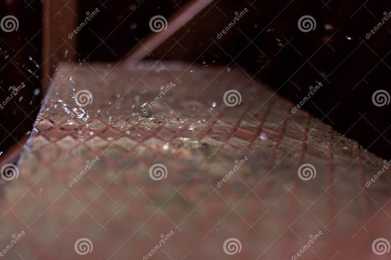 Raindrops Dripping on the Steps Stock Photo - Image of motion, pattern ...