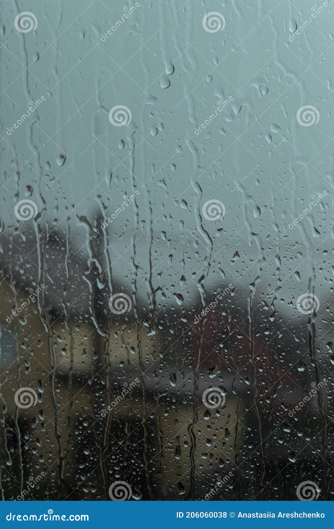 Raindrops Dripping on the Window Evening on a Window Stock Photo ...