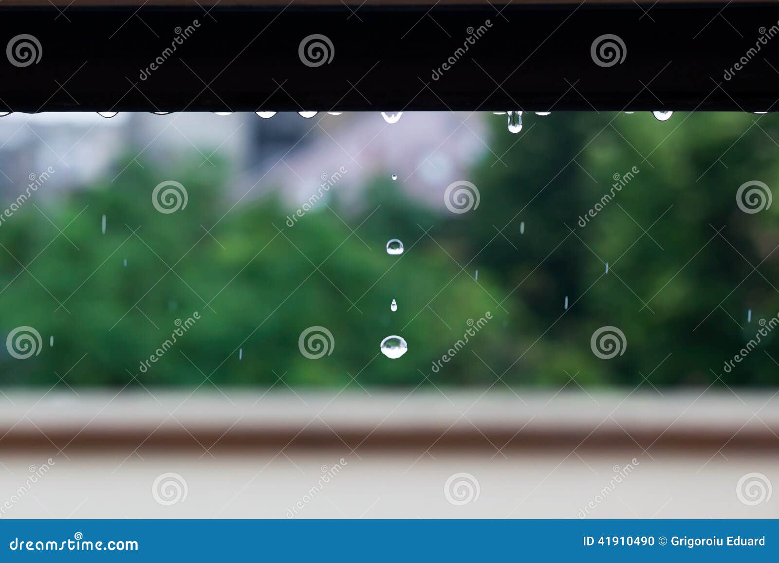 Raindrops Dripping on a Window Stock Photo - Image of water, nature ...