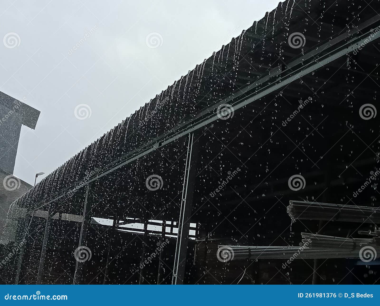 Raindrops at the End of November. Rain Background Stock Photo - Image ...