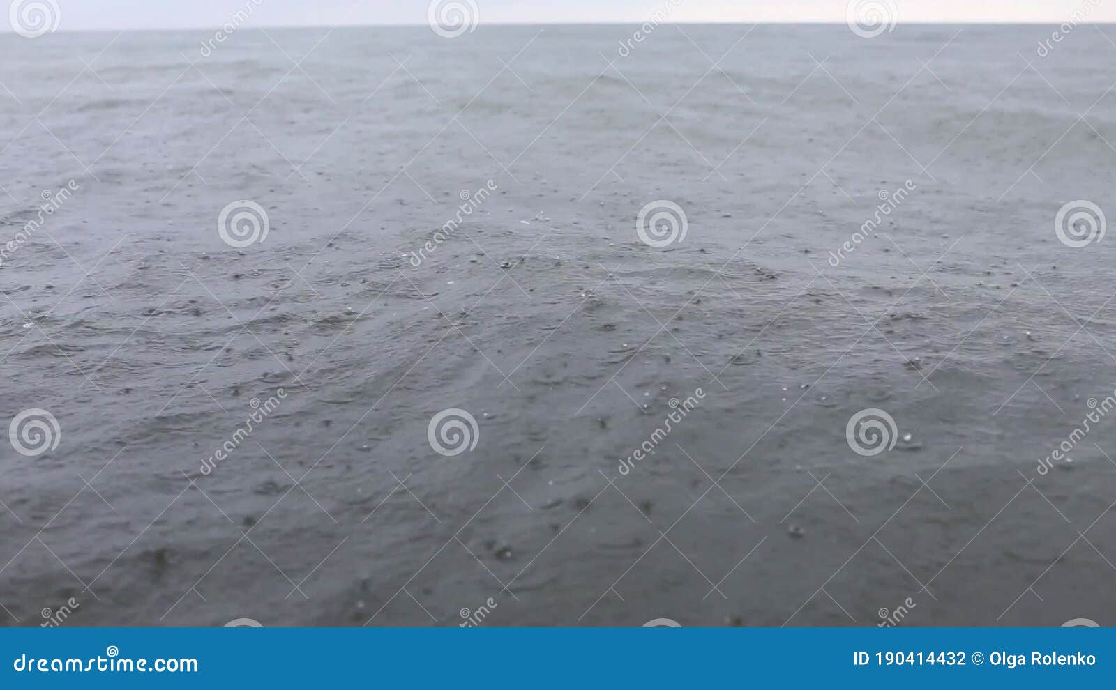 Raindrops Fall on the Surface of the Sea or Ocean, Bad Weather. Stock ...