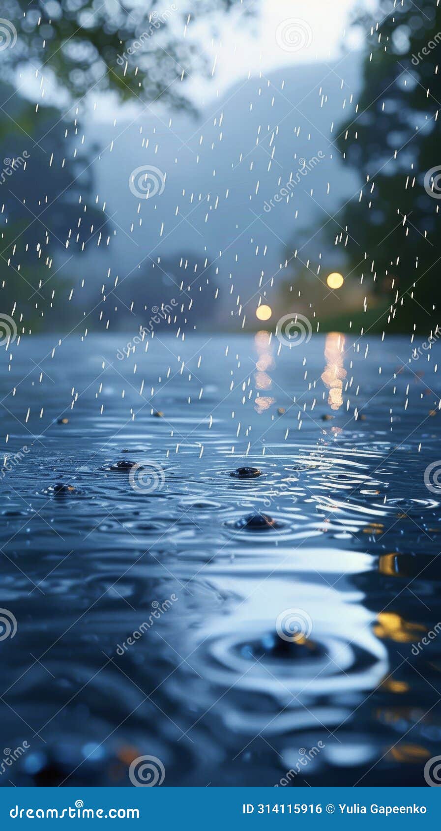 Rain Falling on Water stock photo. Image of shower, wetness - 314115916