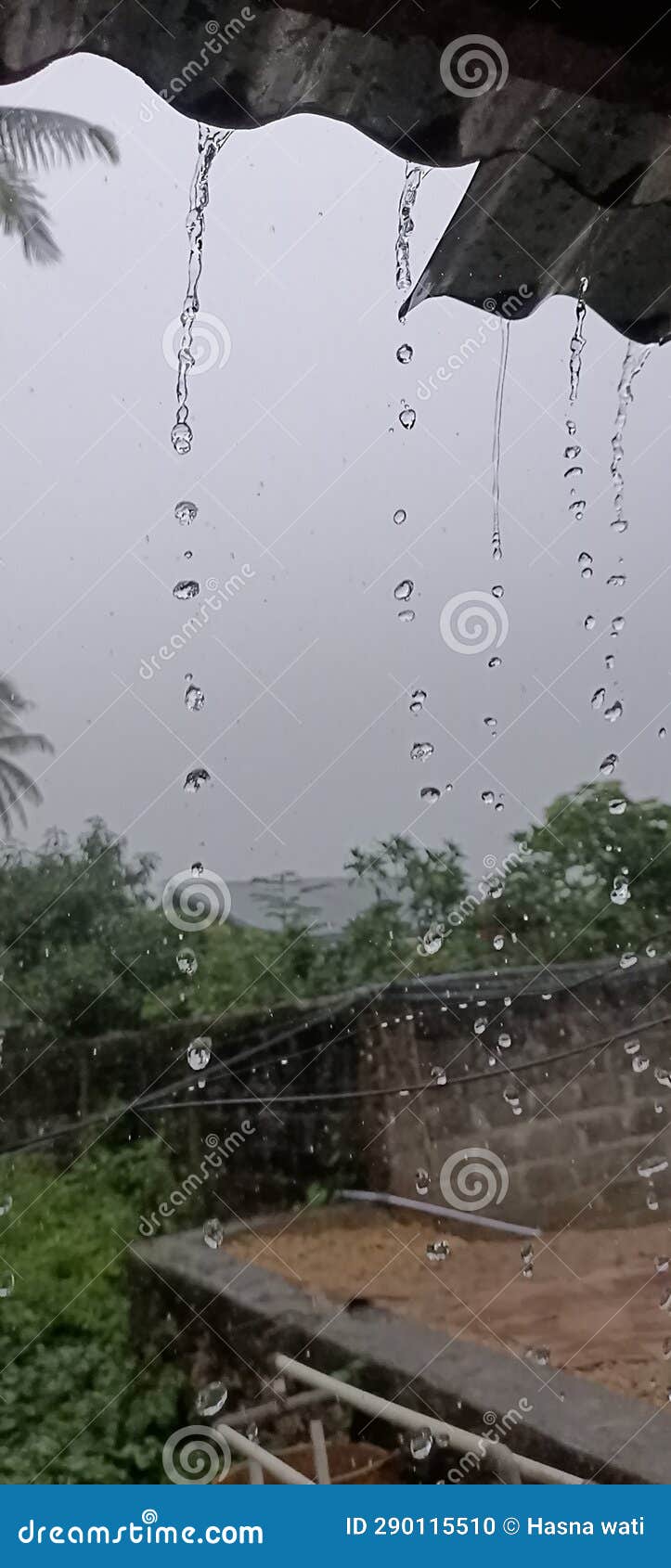 Raindrops Falling from the Roof of the House Stock Photo - Image of ...