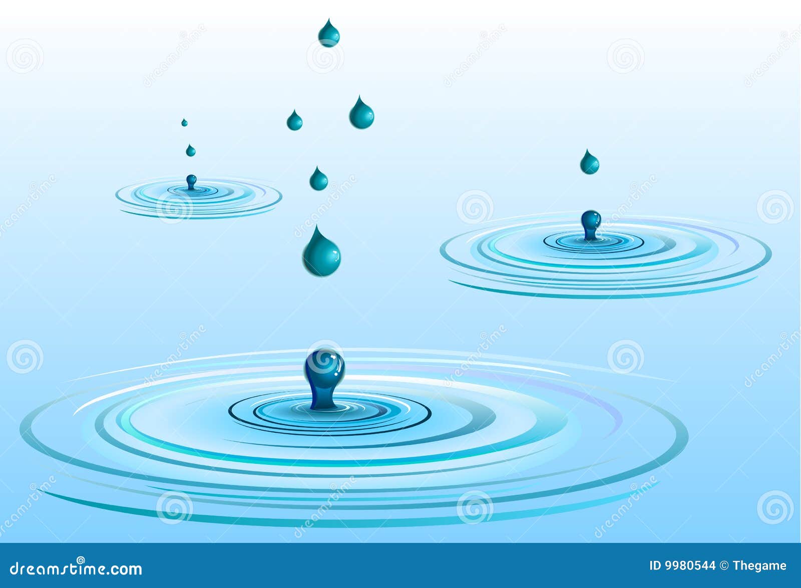 Raindrops Falling into Water Stock Vector - Illustration of environment ...