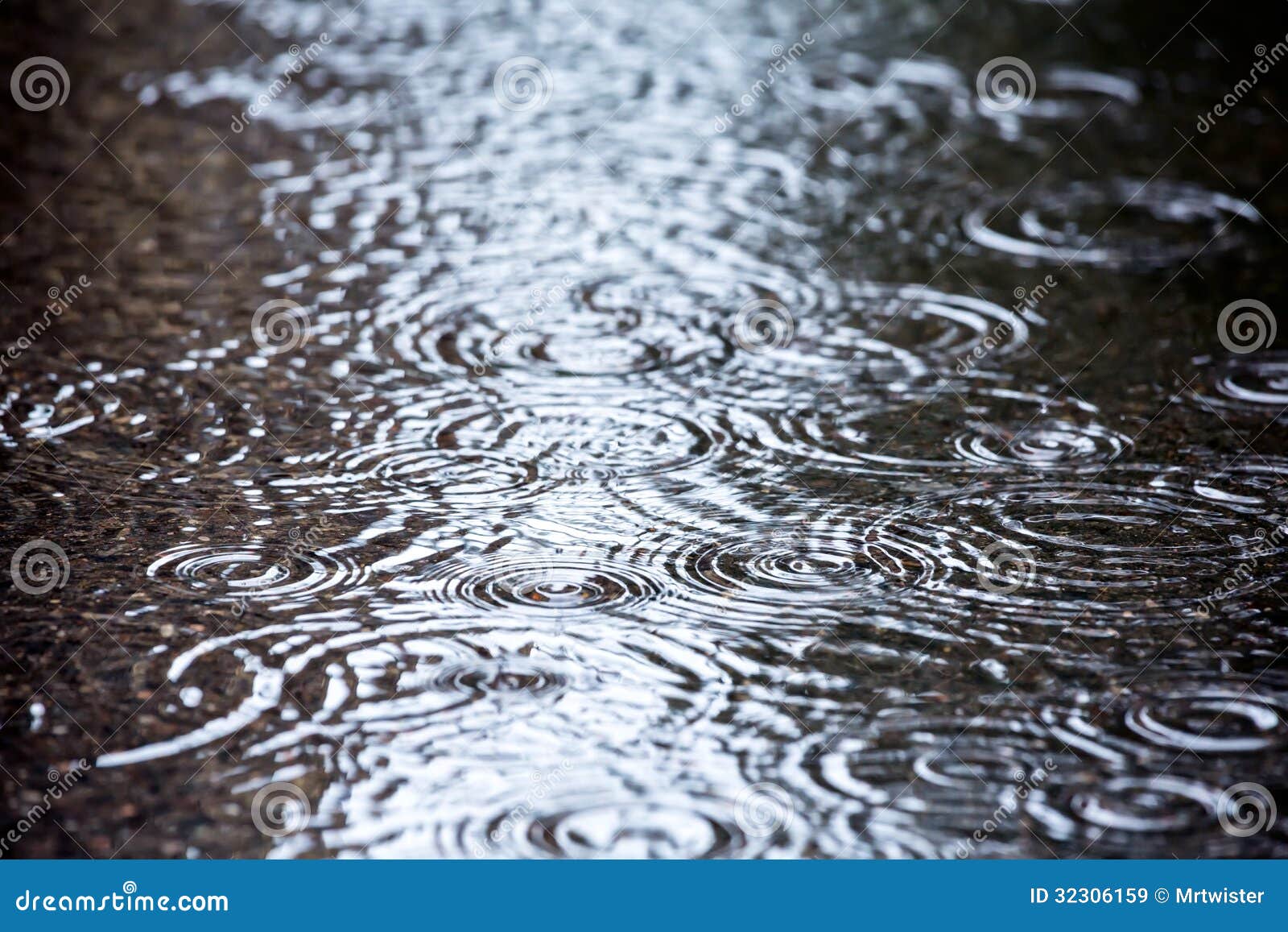 Raindrops Falling In Water