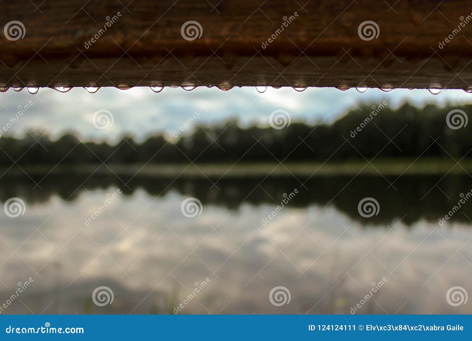 Raindrops Falling from Wooden Plank Stock Image - Image of falling ...