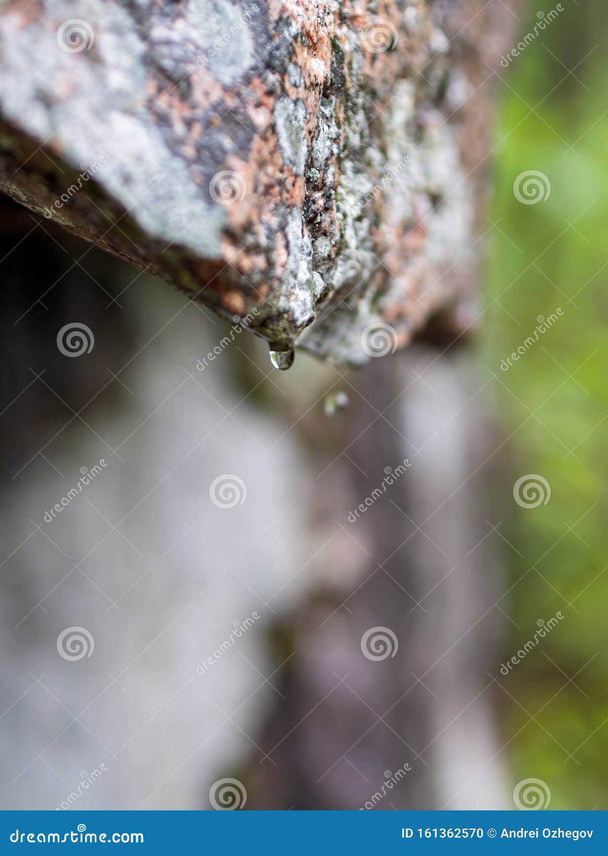 Raindrops Flow Down Granite Rock. Stock Photo - Image of raindrops ...