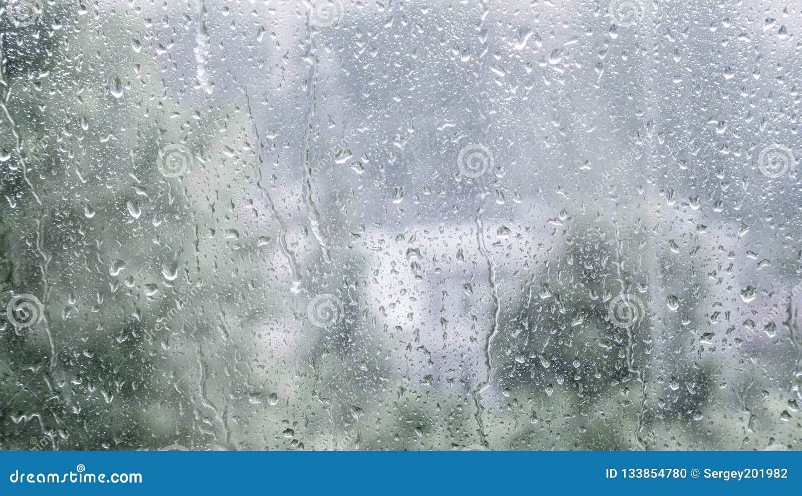 Raindrops on Glass. Beautiful Background Stock Photo - Image of surface ...