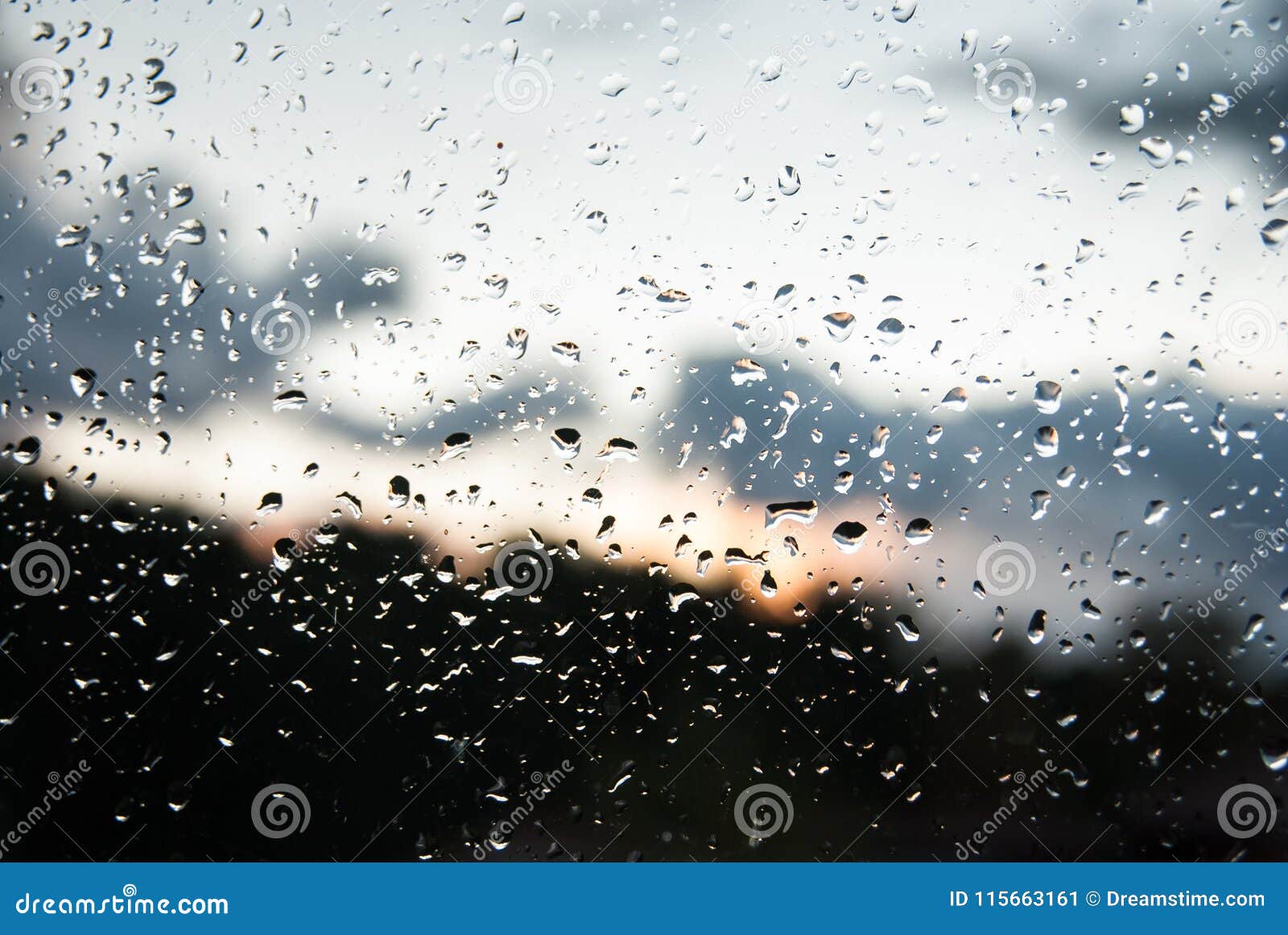 Raindrops on a Glass Window. Stock Image - Image of cool, cold: 115663161