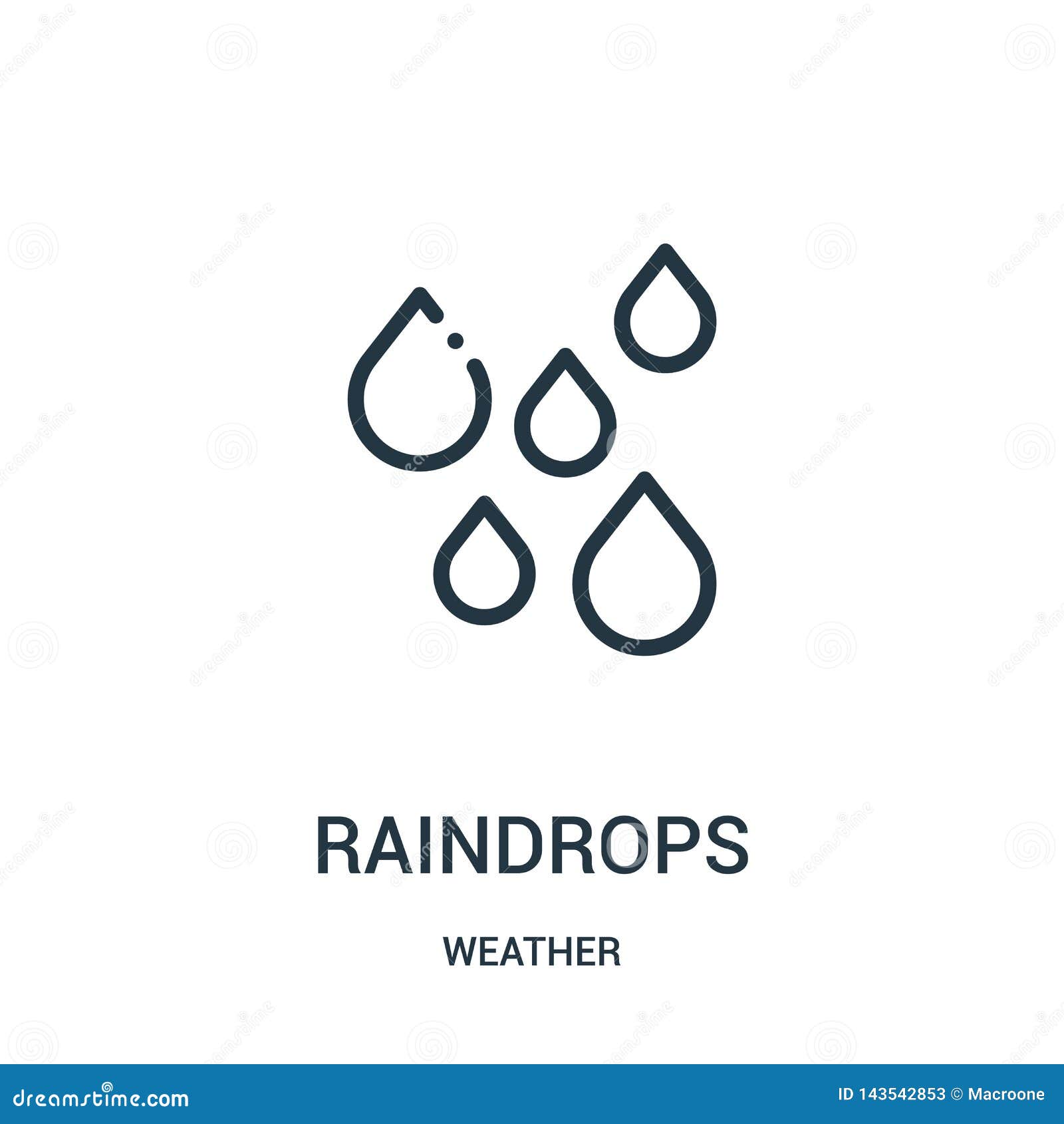 Raindrops Icon Vector from Weather Collection. Thin Line Raindrops ...