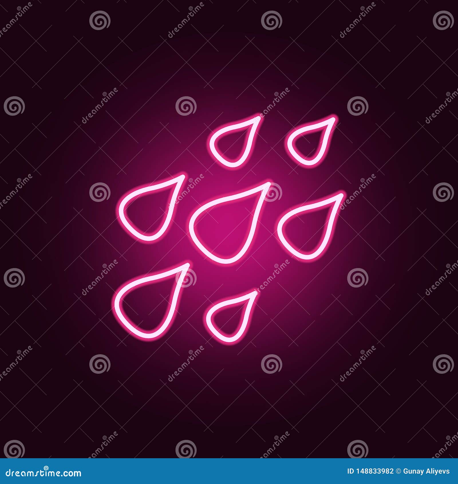 Raindrops Neon Icon. Elements of Web Set Stock Illustration ...