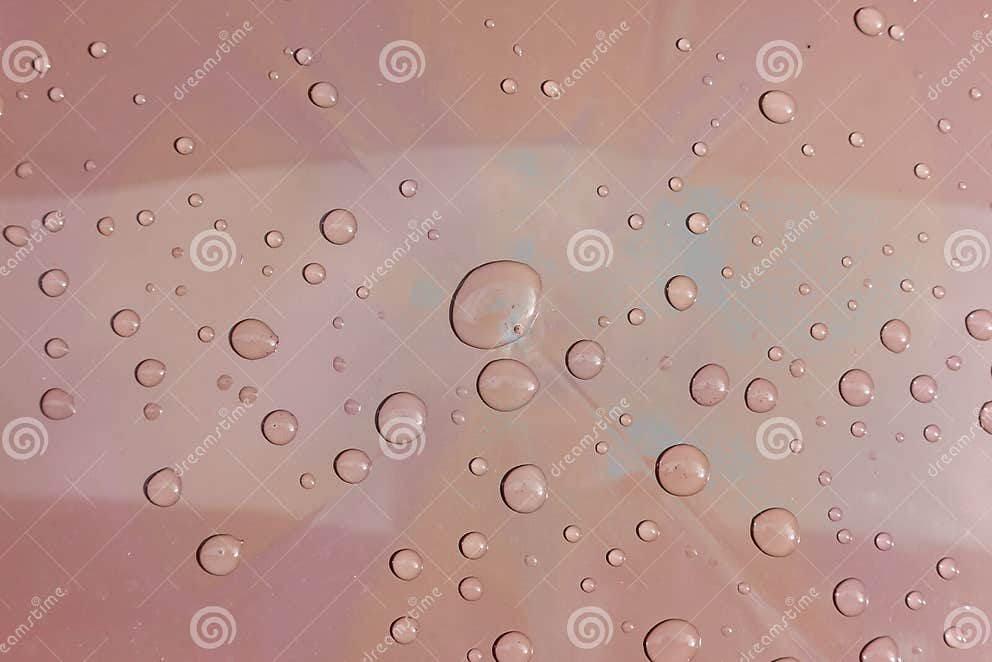 Raindrops on a Plastic Surface Stock Photo - Image of clear, bubble ...