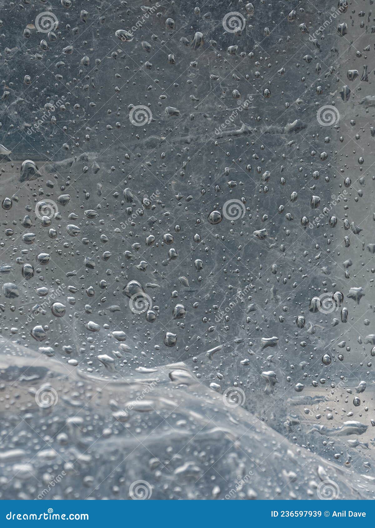 Raindrops on Plastick Sheet, View from the Window Stock Image - Image ...