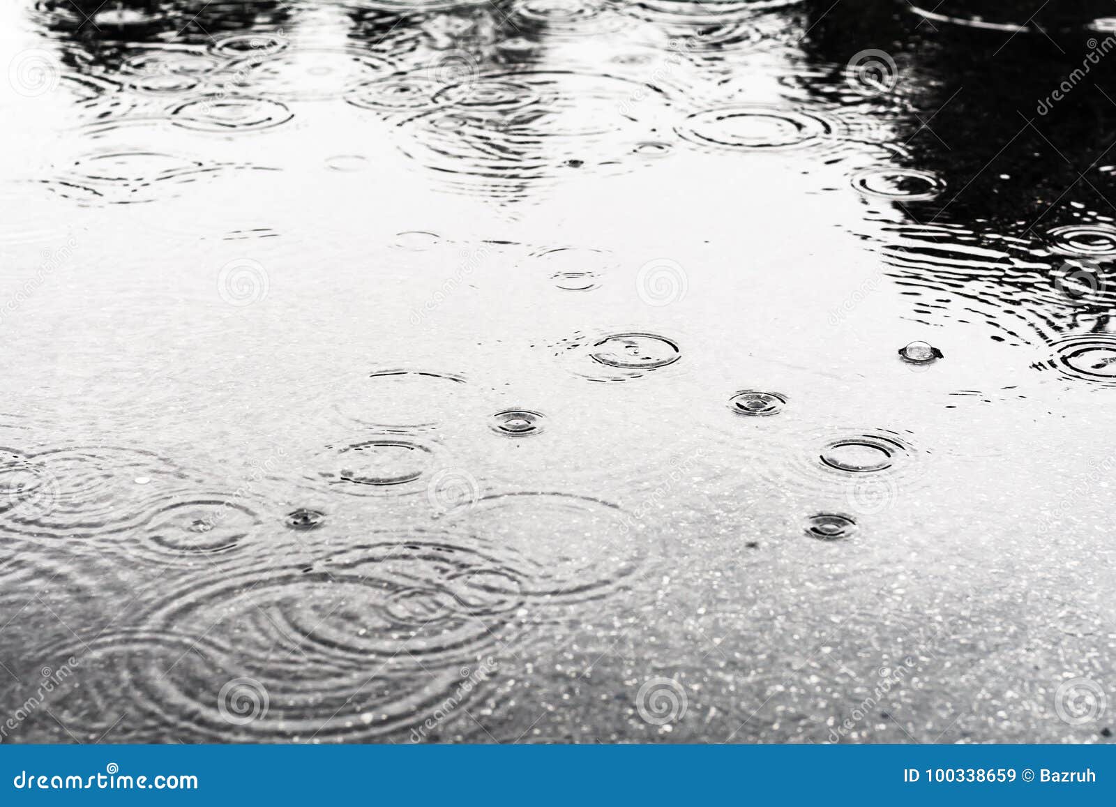 Raindrops in a puddle stock image. Image of raindrop - 100338659
