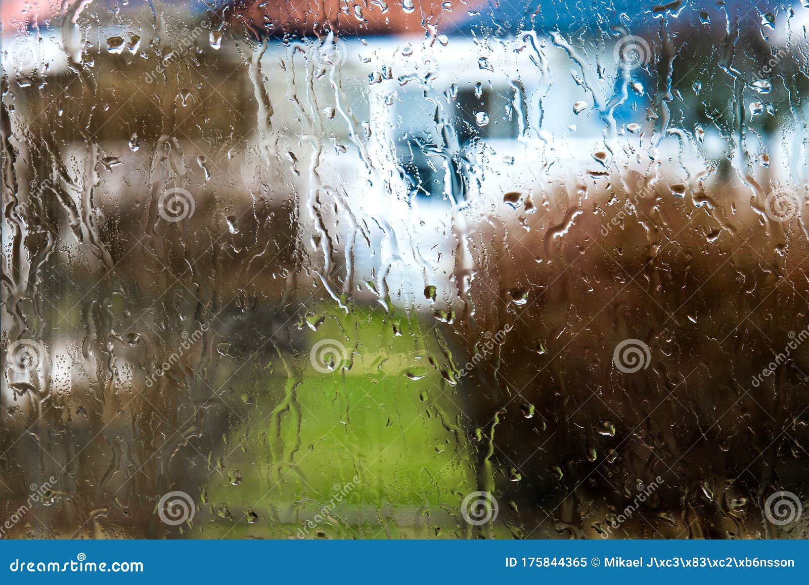 Raindrops Running Down the Window Stock Image - Image of droplet, aqua ...
