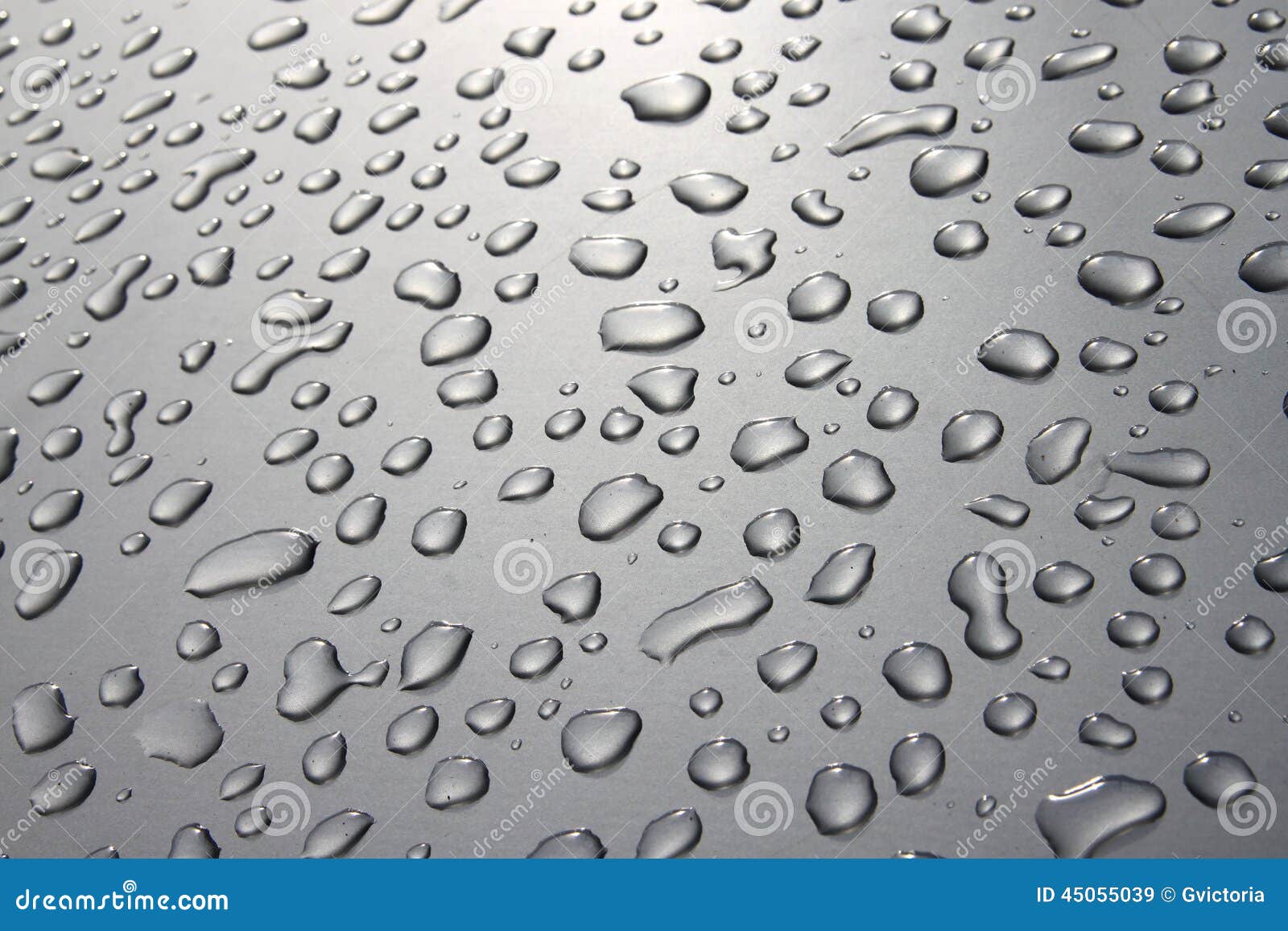 Raindrops on Silver Surface Stock Image - Image of water, bubbles: 45055039
