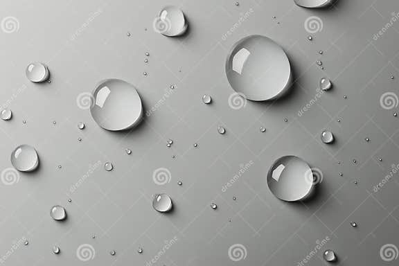 Raindrops on a Smooth Grey Surface Creating Intriguing Patterns and ...