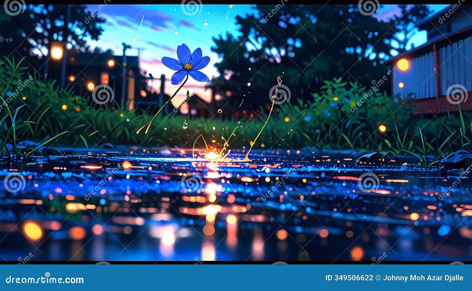 Raindrops Splashing into a Shallow Puddle, Captured in Mid-splash Stock ...