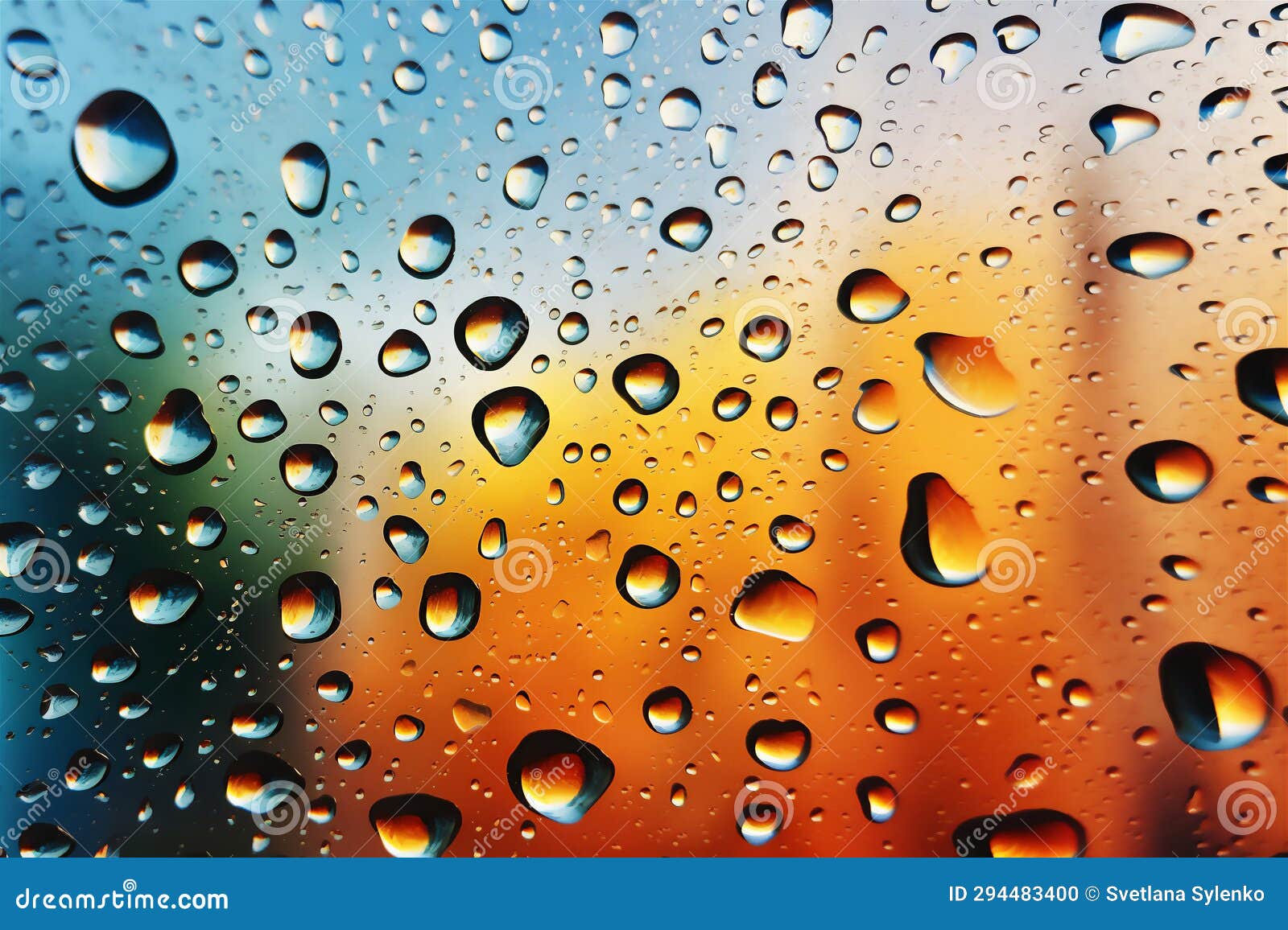 Raindrops on the Stack. Water Drops Dripping Down the Window Stock ...